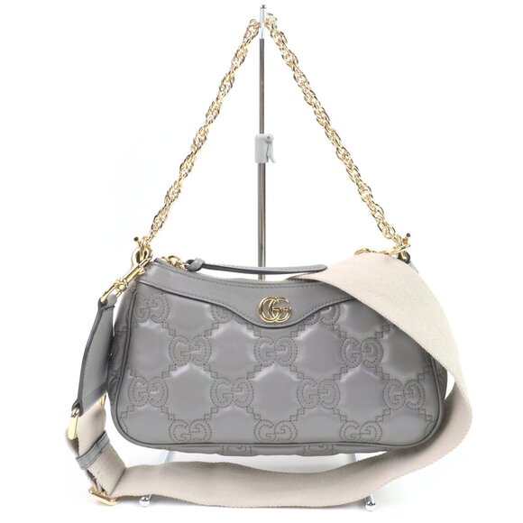 Gucci | Bags | Gucci 73549 Gg Matelasse Leather 2way Handbagshoulder ...